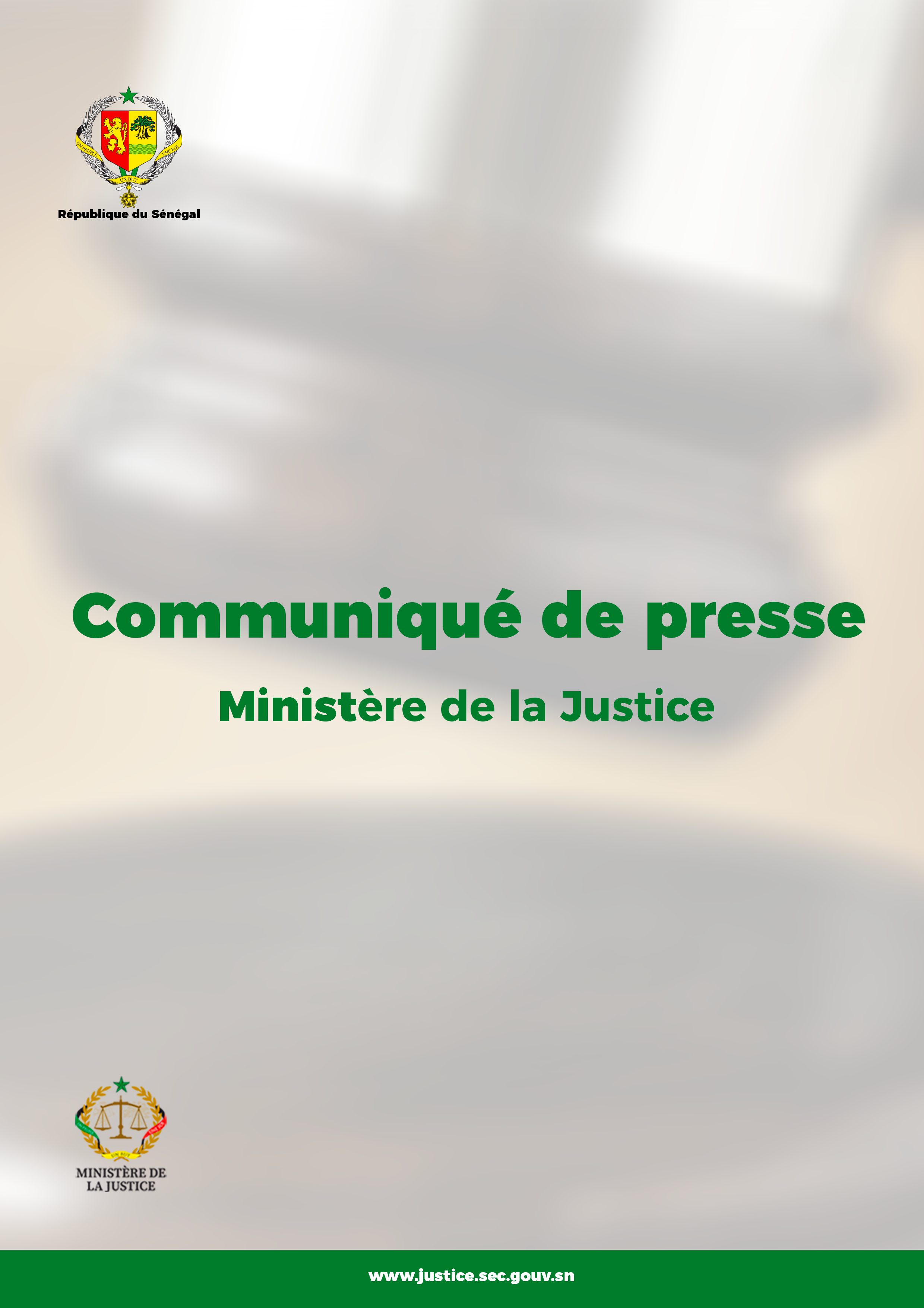Ministère de la Justice du Sénégal actualités Communiquè de presse - 14 ...